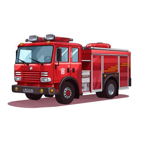 소방차 만화 터 프리미엄 벡터