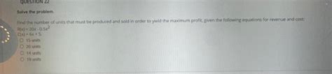 Solved Find The Number Of Unis That Must Be Ptoduced And