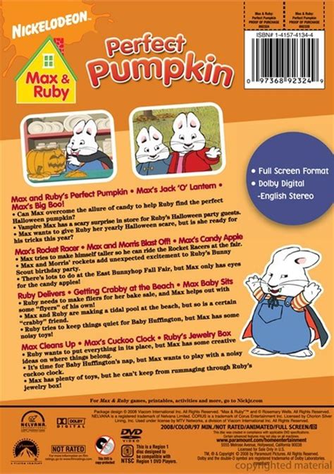 Max And Ruby Max And Rubys Perfect Pumpkin Dvd 2008 Dvd Empire
