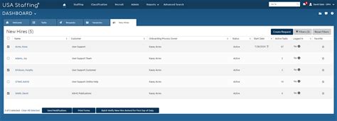 Sending Onboarding Notifications To Multiple New Hires From The Dashboard Usa Staffing Online Help