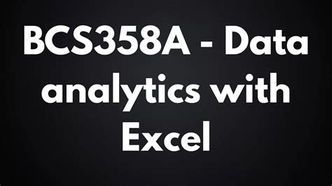 Data Analytics With Excel Bcs358a Vtu Sync