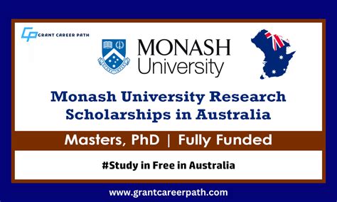 Monash University Research Scholarships In Australia 2024 25 Grant