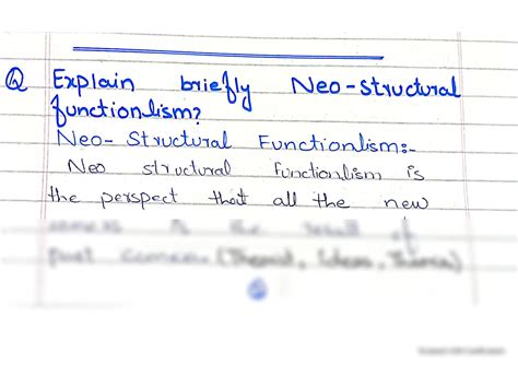 Solution Neo Structural Functionalism With Example Studypool