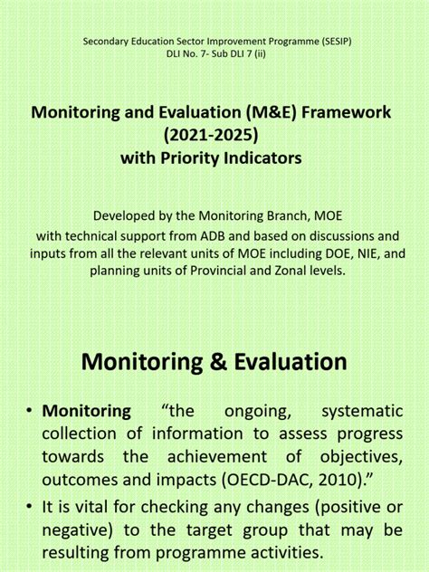 Monitoring And Evaluation Framework 2021 2025 Pdf Monitoring And