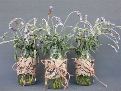 Diy Centrepiece Ideas Glass Jars Decorated With Burlap · How To Make A