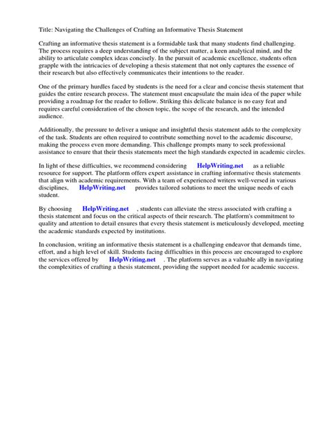 How To Write An Informative Thesis Statement Download Free Pdf How To Write An Informative Thesis Statement Download Free Pdf