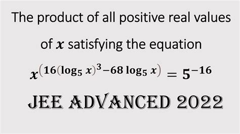 Logarithmic Equation Jee Advanced 2022 Youtube