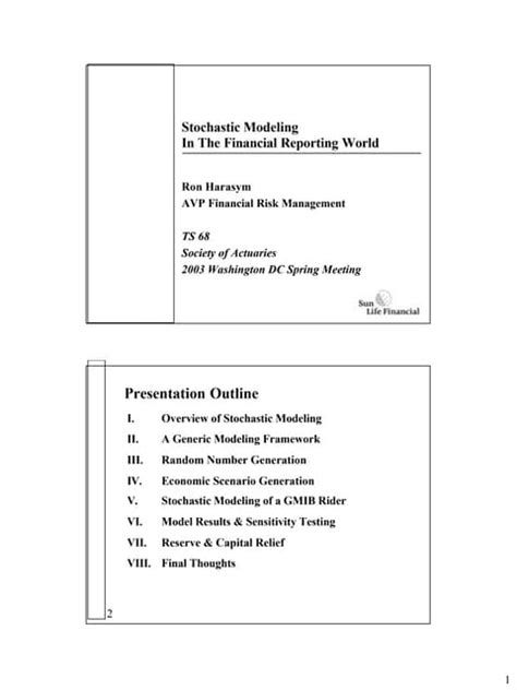Stochastic Modeling Financial Reporting Pdf
