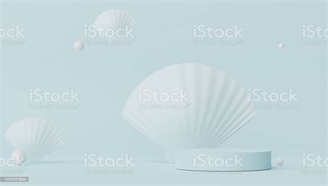 여름 시즌 배경 개념이 있는 최소 디스플레이 연단의 3d 렌더링 웹 배너와 모형을 위한 미니멀리스트 받침대 0명에 대한 스톡 사진 및 기타 이미지 Istock