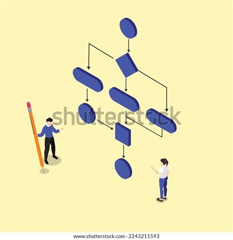 Programmers Flow Chart Isometric 3d Vector Stock Vector Royalty Free