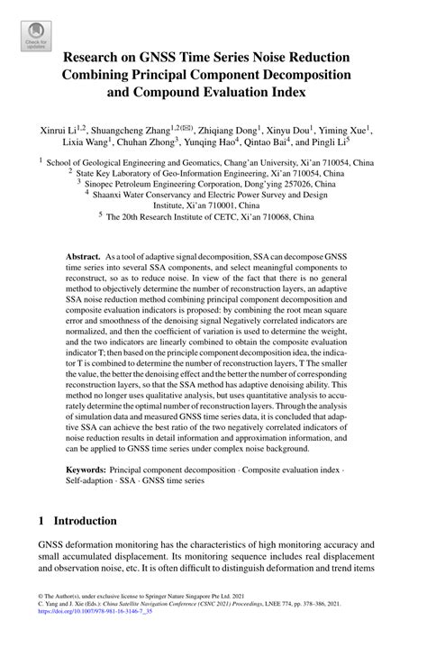 Pdf Research On Gnss Time Series Noise Reduction Combining Principal Component Decomposition