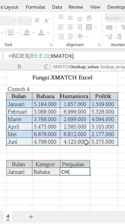 Fungsi Xmatch Excel Contoh Penggunaan 4 Shorts Youtube