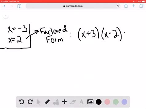 solved open ended write a quadratic equation with the given solutions