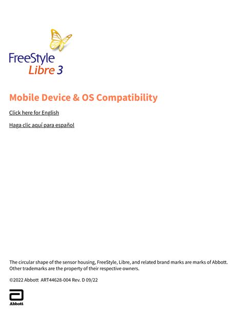 Abbott Freestyle Libre 3 Mobile Device And Os Compatibility User Guide