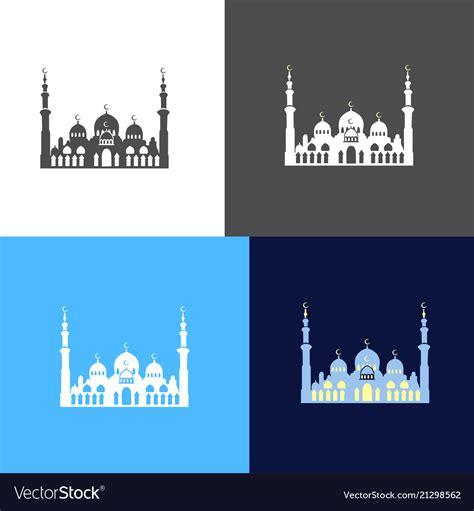 Icon Of Sheikh Zayed Mosque Royalty Free Vector Image