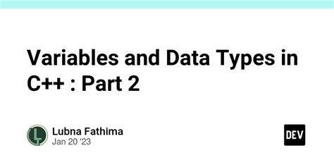 Variables And Data Types In C Part 2 Dev Community