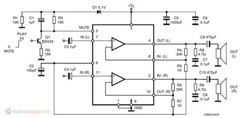 Схема усилителя на микросхеме Tda7269 2х10Вт Tda7269a 2x14Вт