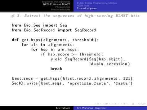 Biopython Programming Workshop At Uga Ppt