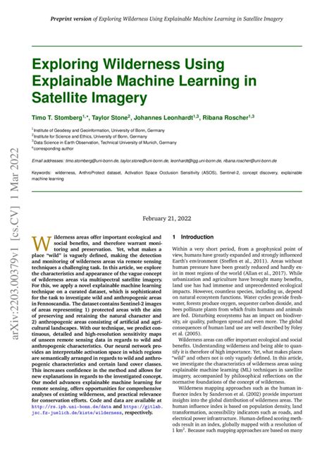 Exploring Wilderness Using Explainable Machine Learning In Satellite