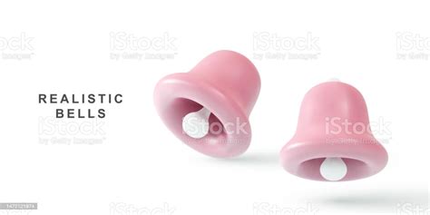 흰색 배경에 3d 두 개의 현실적인 빨간 종 벡터 그림입니다 3d 렌더에 대한 스톡 벡터 아트 및 기타 이미지 3d 렌더