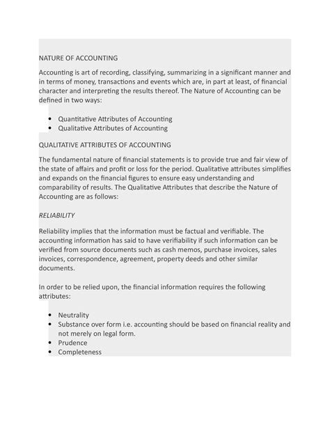 Need Of Accounting Nature Of Accounting Accounting Is Art Of Recording Classifying