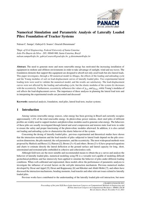 PDF Numerical Analysis Of Laterally Loaded Piles Foundation Of Tracker Systems