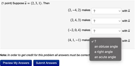 Solved 1 Point Suppose Uˉ 231 Then