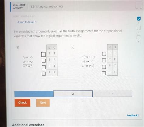 Solved For Each Logical Argument Select All The Truth
