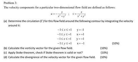 solved problem 3 the velocity components for a particular