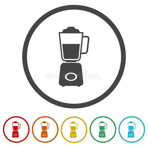 Blender Icon Set Icons In Color Circle Buttons Stock Vector Illustration Of Home Blender