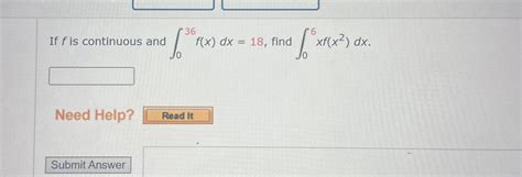 Solved If F Is Continuous And F X Dx Find Chegg