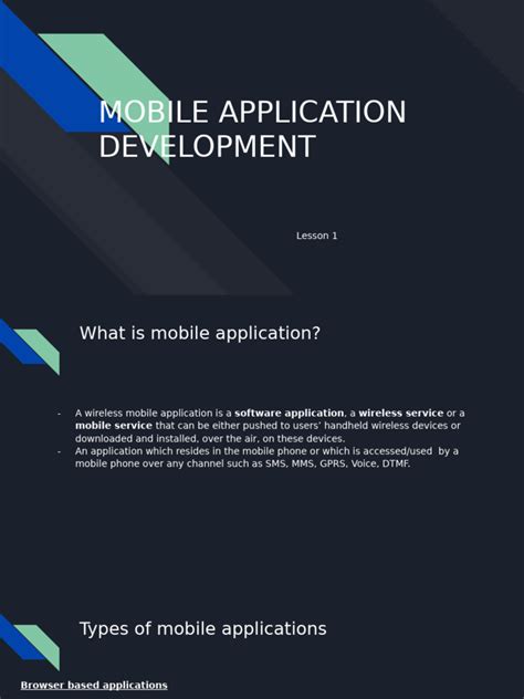 Mobile Application Development 1 Pdf Mobile App Application Software