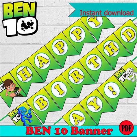 Ben 10 Bannerben 10 Party Banner Ben 10 Birthday Paty Ben 10 Birthday