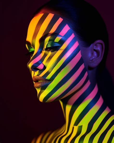 Premium Ai Image A Woman With The Colors Of Her Face Painted With