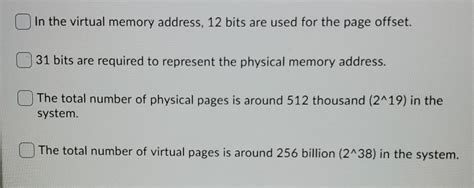 Solved Consider A Virtual Memory System That Can Address A