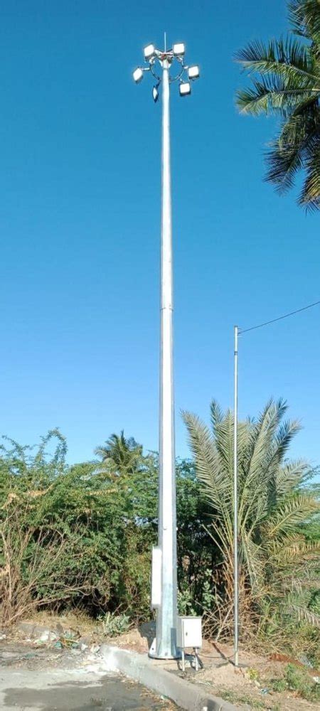 Round Mild Steel High Mast Lighting Pole 12m At Rs 160000piece In