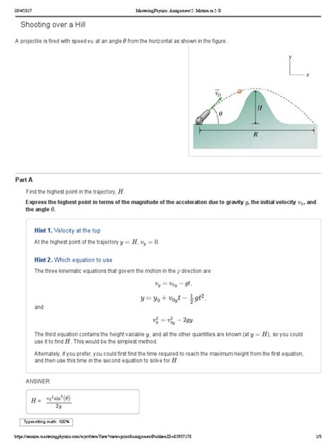 masteringphysics assignment 7 motion in 2 d pdf trigonometric functions sine