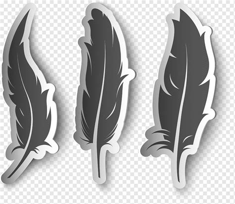 그림자가 있는 종이 깃털 깃털 스티커 Png Pngwing