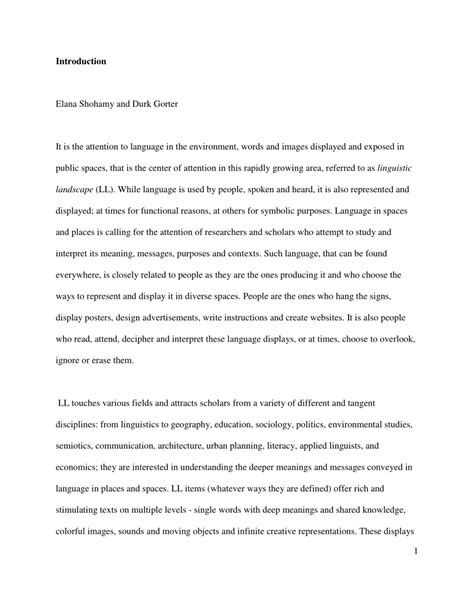 Pdf Linguistic Landscape Expanding The Scenery
