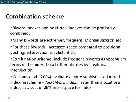 Introduction To Information Retrieval Lectures 4 Skip Pointers