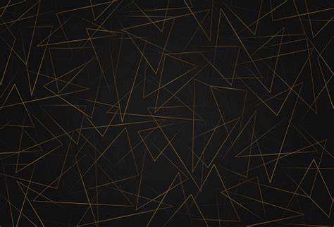 추상적인 골드 삼각형 모양과 블랙 백 모던 스타일에 라인 우아한 기하학적 디자인 요소 배경 화면 및 직물 배너 표지 포스터에 대한 기하학적 라인 패턴 벡터 일러스트레이션 0