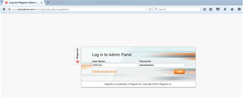 how to log into magento admin panel
