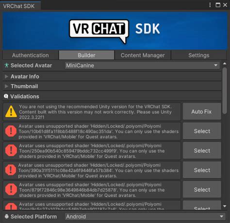 avatar validation failed help vrchat ask forum