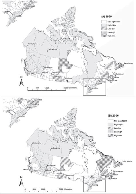 Local Indicators Of Spatial Association Lisa Maps Of Average Total