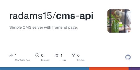 Github Radams15cms Api Simple Cms Server With Frontend Page