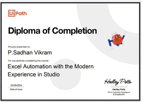 p sadhan vikram on linkedin ui path diploma of completion🎉 it takes courage to grow up and
