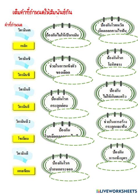 พศ อาหารและสารอาหาร5 Online Exercise For Live Worksheets