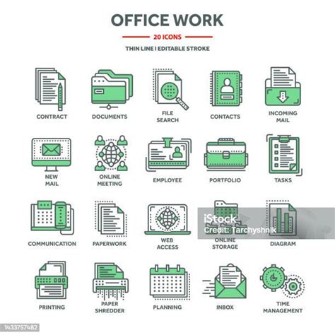 비즈니스 및 사무 업무 계획 및 스케줄링 일일 일정 직원 근무일 사무용 도구 및 문구 용품 문서 서류 작업 얇은 줄 웹 아이콘