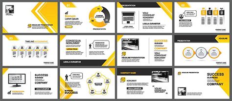 Yellow And Orange Slide Layout Background Design For Presentations Vector Annual Orange