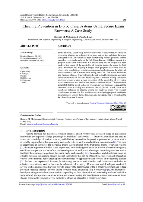 Pdf Cheating Prevention In E Proctoring Systems Using Secure Exam